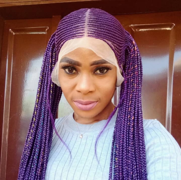 D.GLITTERZ | Hair | African Braided Two Ponytail Conrow Wig On Full ...